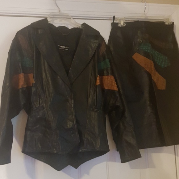 Pelle New York Milano | Skirts | Leather 2 Piece Suit | Poshmark